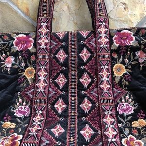 Johnny Was | Bags | Nwt Johnny Was Quilted Embroidered Velvet Tote ...